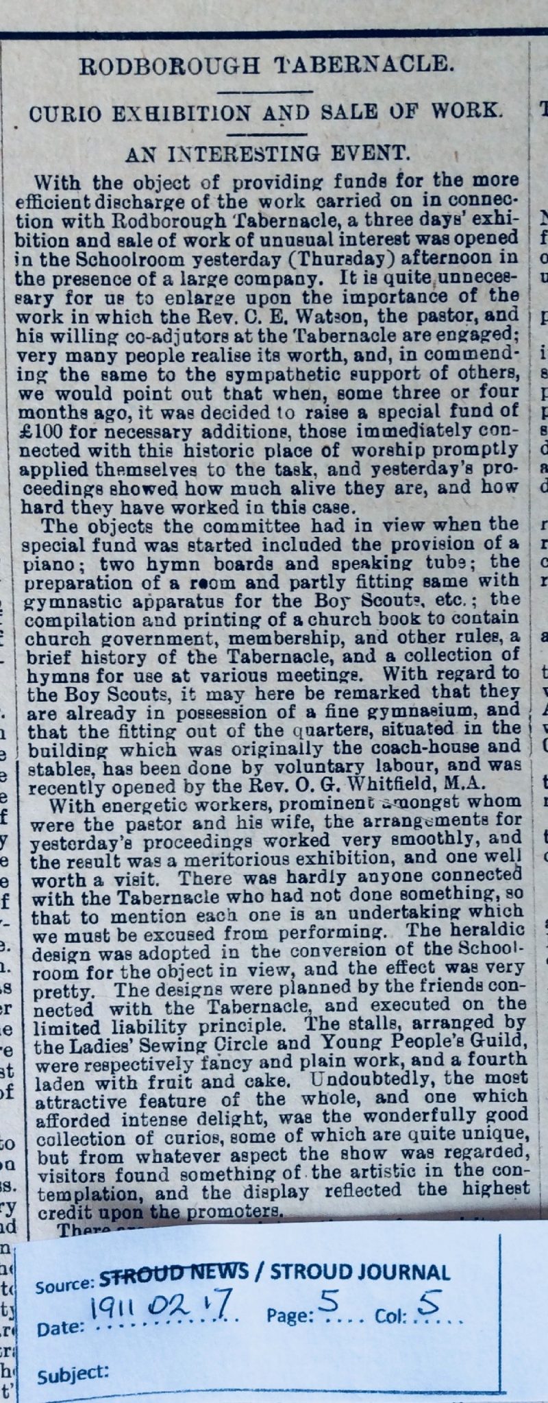 1911 – Remembering Rodborough