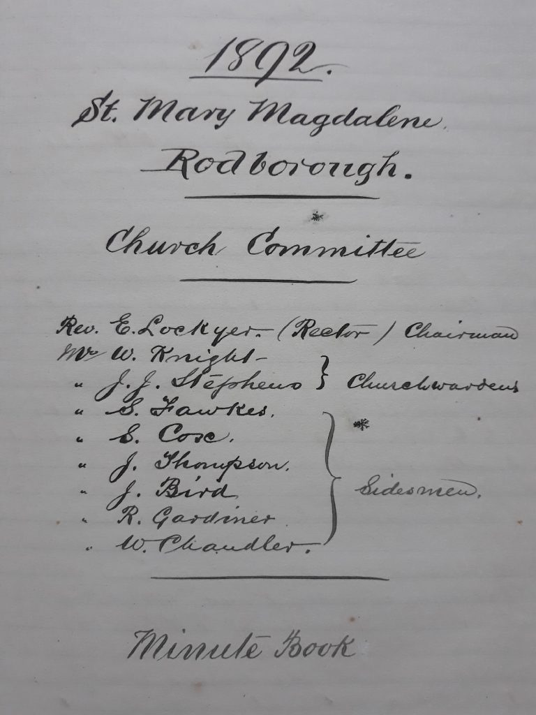 Rodborough Church Committee minute book 1892 – 1927 – Remembering ...